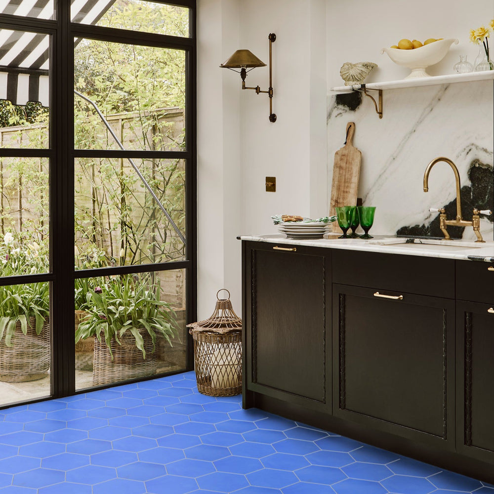 Azure Blue Hexagonal Tile | Tiles - Handmade | Bert & May