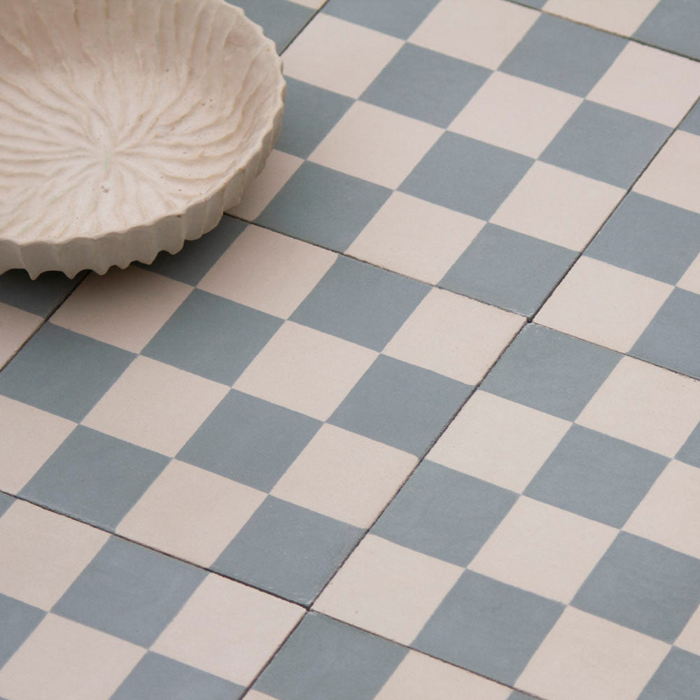Mini Chequerboard Mineral Blue Cement Tile – Bert & May