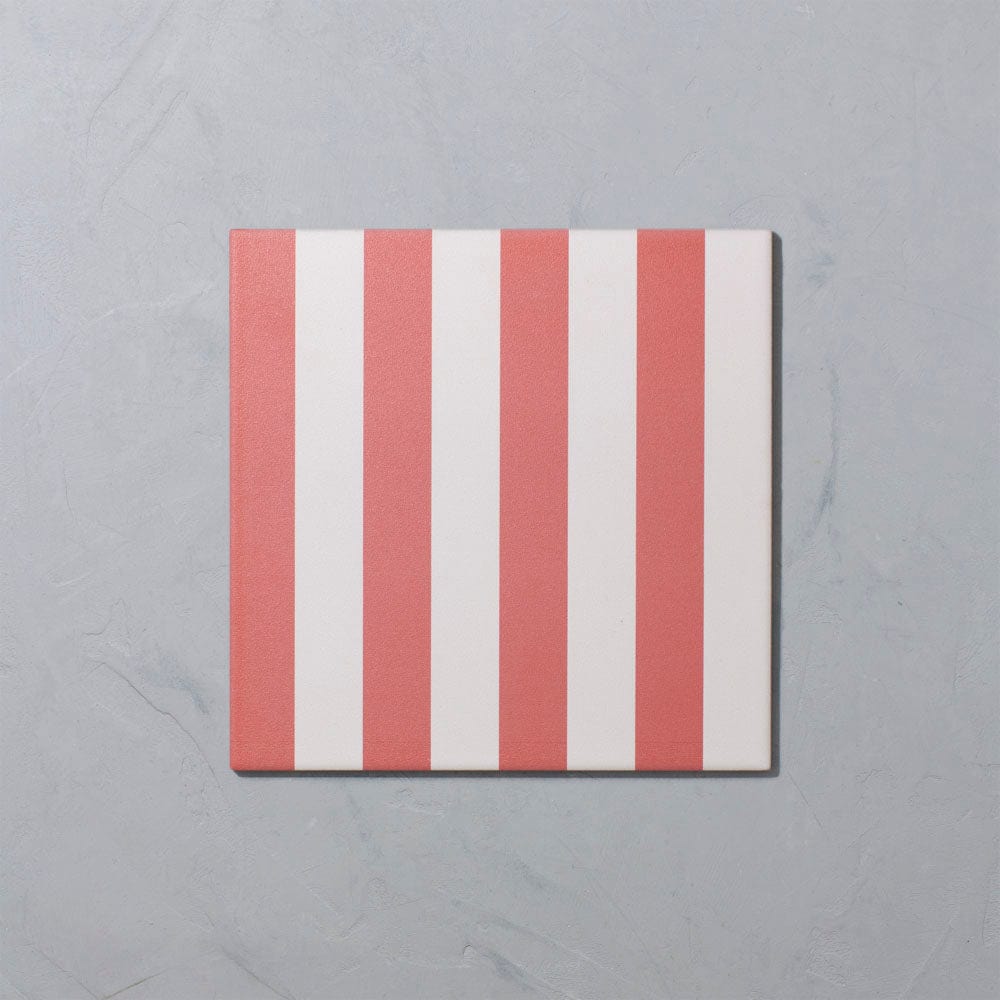Rhubarb Midi Stripe Porcelain Tile | Porcelain Tiles | Bert & May