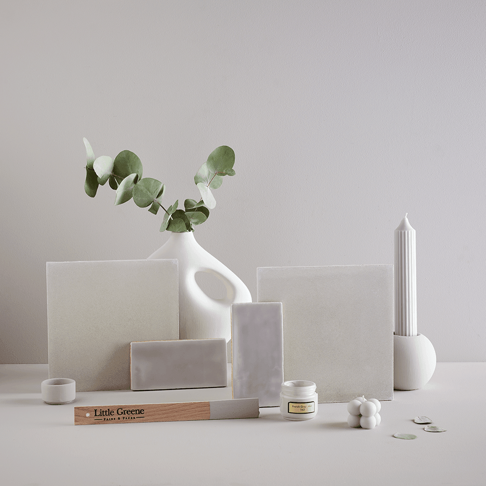 Little Greene French Grey Mid Glazed Rectangle Tile | Tiles - Handmade ...