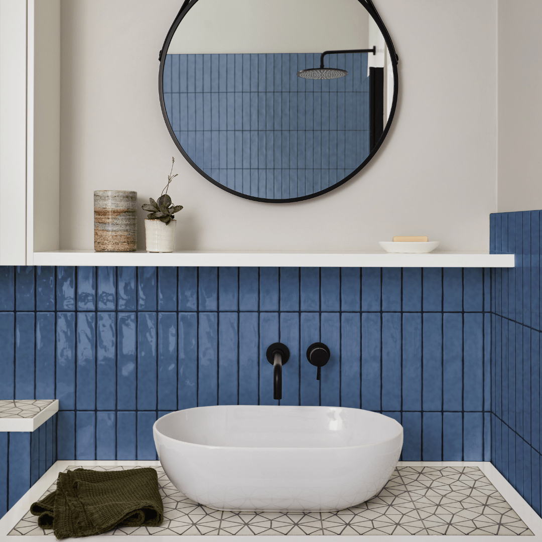 Skinny Navy Metro Tile | Tiles - Handmade | Bert & May