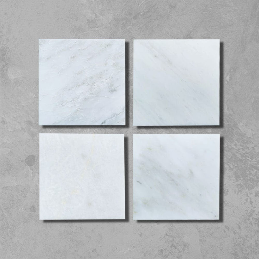 White Square Honed Marble - 20 x 20cm – Bert & May