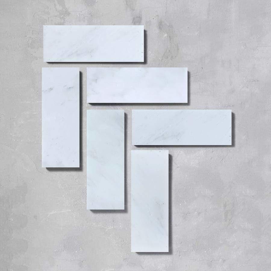 White Herringbone Honed Marble Tile – Bert & May